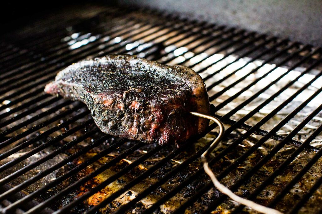 Wagyu Rump With Garlic Chilli Prawns and Sweet Potato Chips Recipe - We ...
